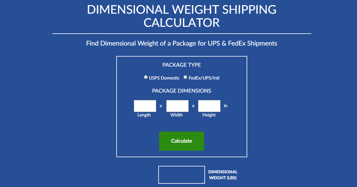 Shipping Cost Calculator Dimensional Weight ShippingEasy Shipping Cost Calculator Dimensional Weight ShippingEasy