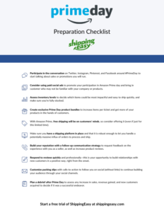 Amazon Prime Day Prep Checklist | ShippingEasy